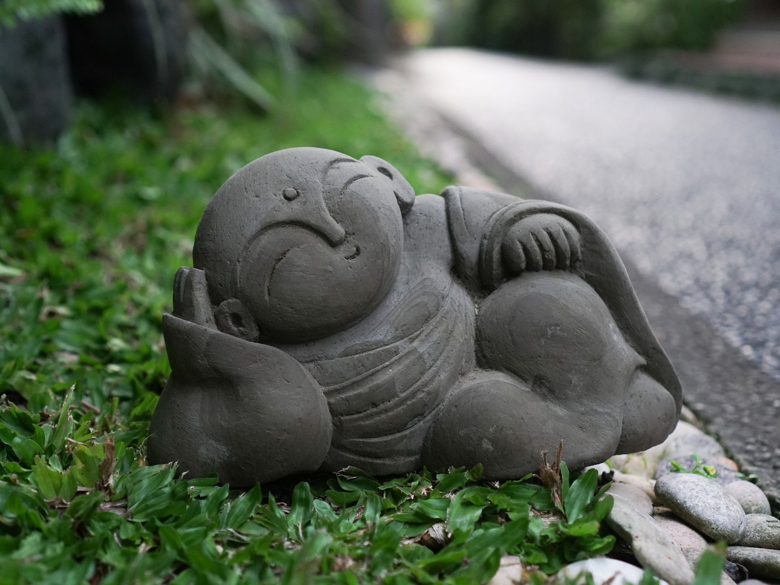 Laying Jizo Sculpture 7.8 Inch/20 Cm, Jizo Stone, Jizo Statue, Stone ...