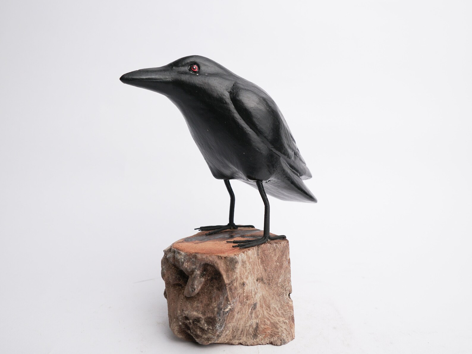 Wooden Crows Bird Sculpture, Black Crows, Bird Sculpture, Handmade ...
