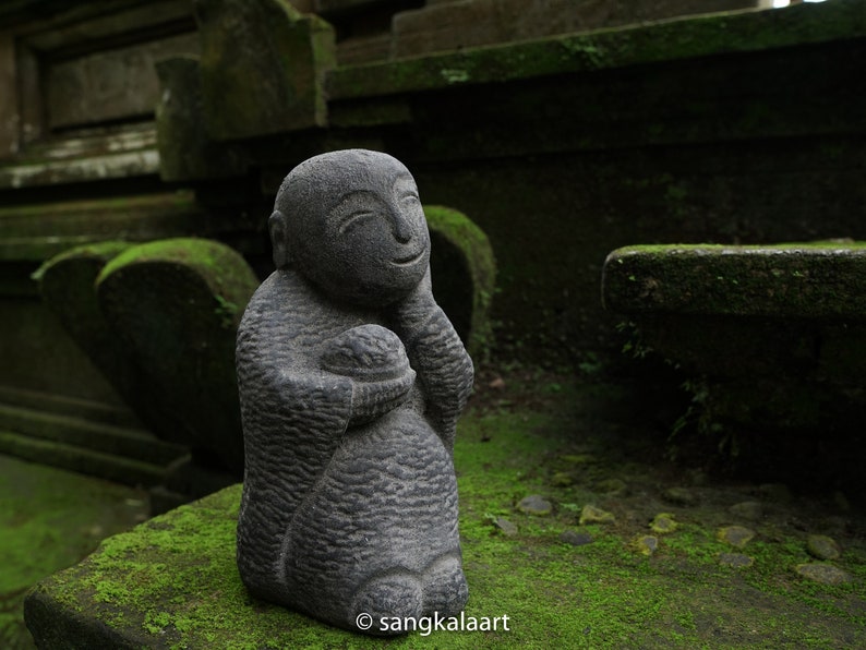 Smile Japanese Buddha Jizo Sculpture Cement Statue Concrete - Etsy