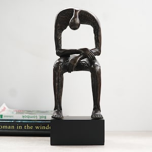 Bronze Abstract Sculpture 13.7" Inch - 35 Cm, Bronze Statue, Handmade ...