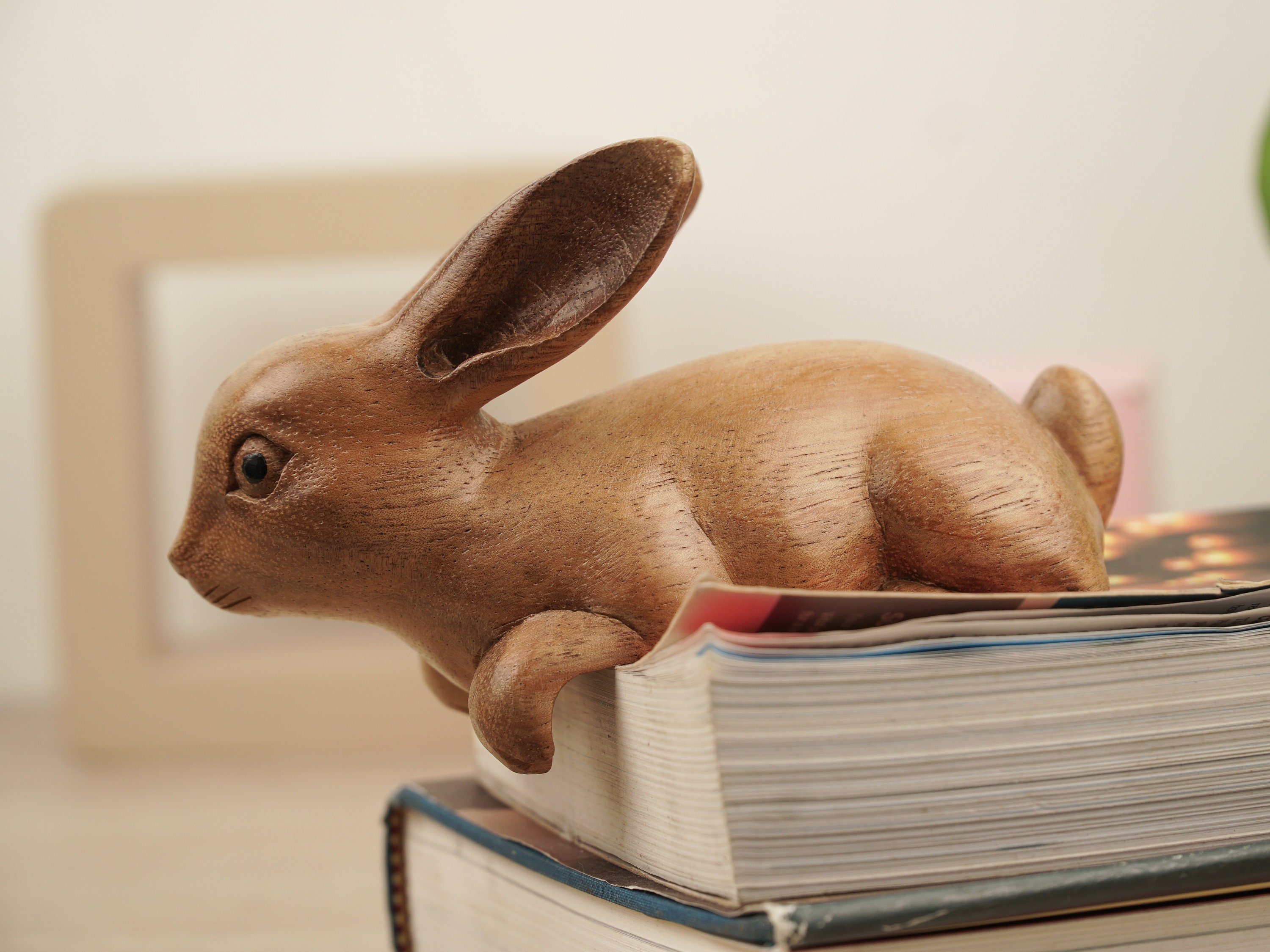 Wooden Rabbit Sculpture Wood Statue Wood Carving Handmade - Etsy