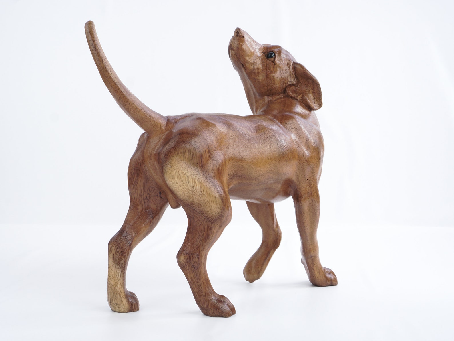 Wooden Dog Sculpture 11.8 Inch / 30 Cm Wood Carving - Etsy