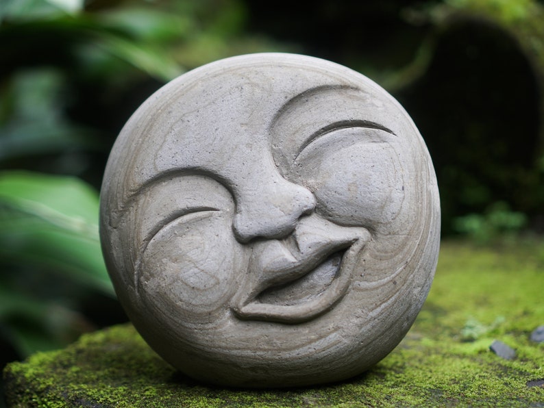 Smile Face Stone Statue Happy Face Happiness Figure - Etsy