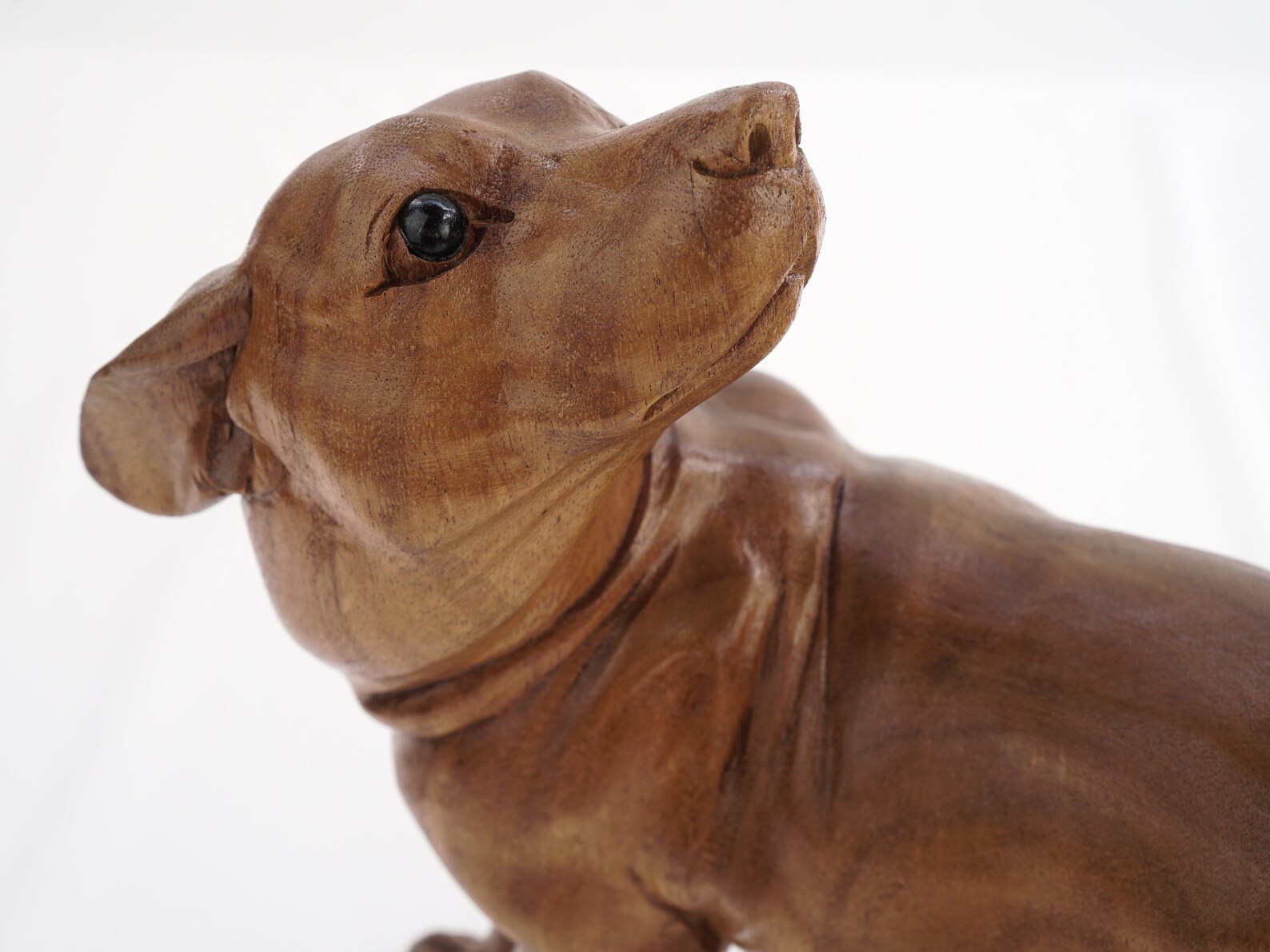 Wooden Dog Sculpture 11.8" Inch / 30 Cm, Wood Carving, Handmade, Hand ...