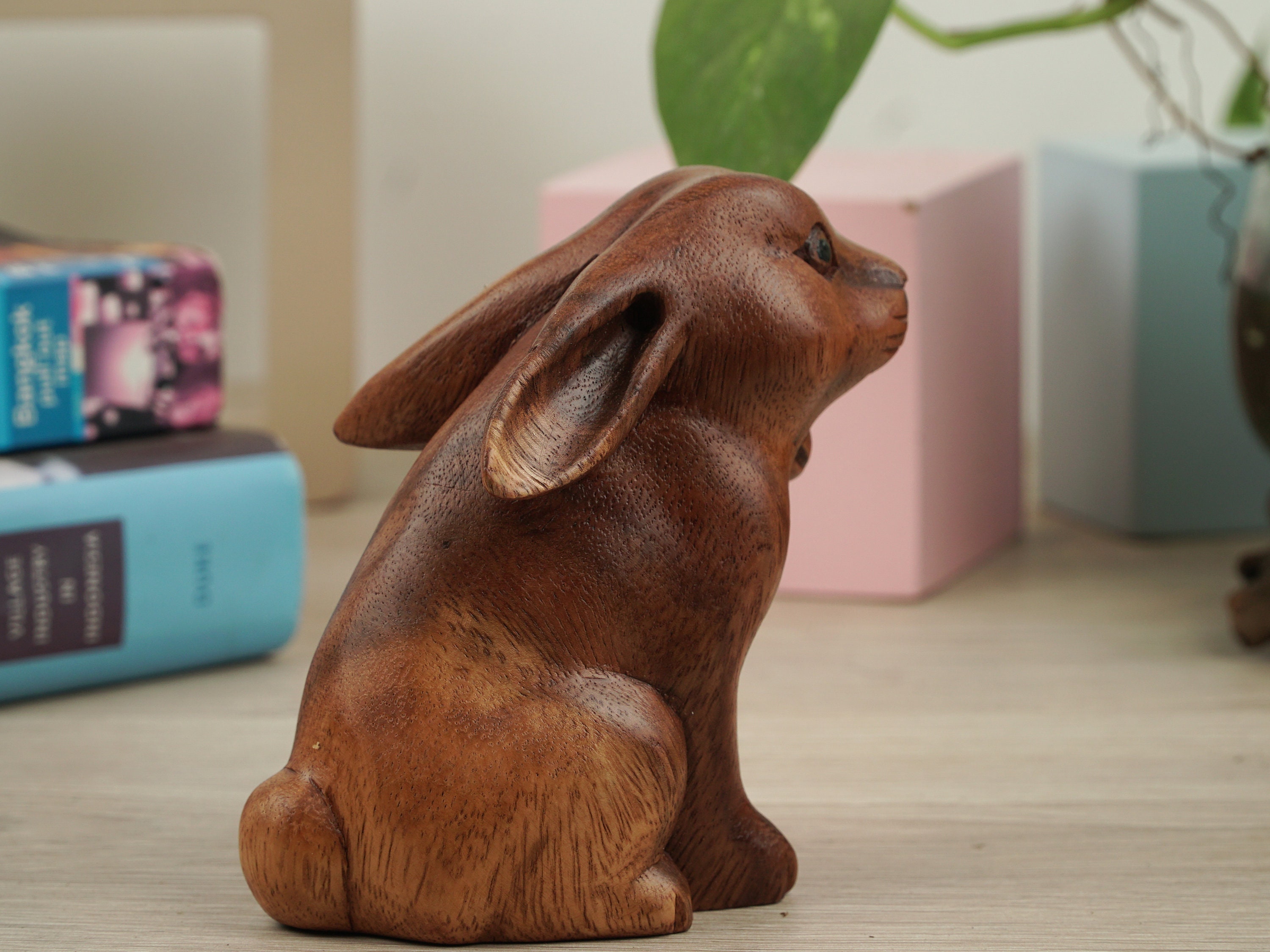 Wooden Rabbit Sculpture Standing Rabbit Animal Lover Rabbit - Etsy