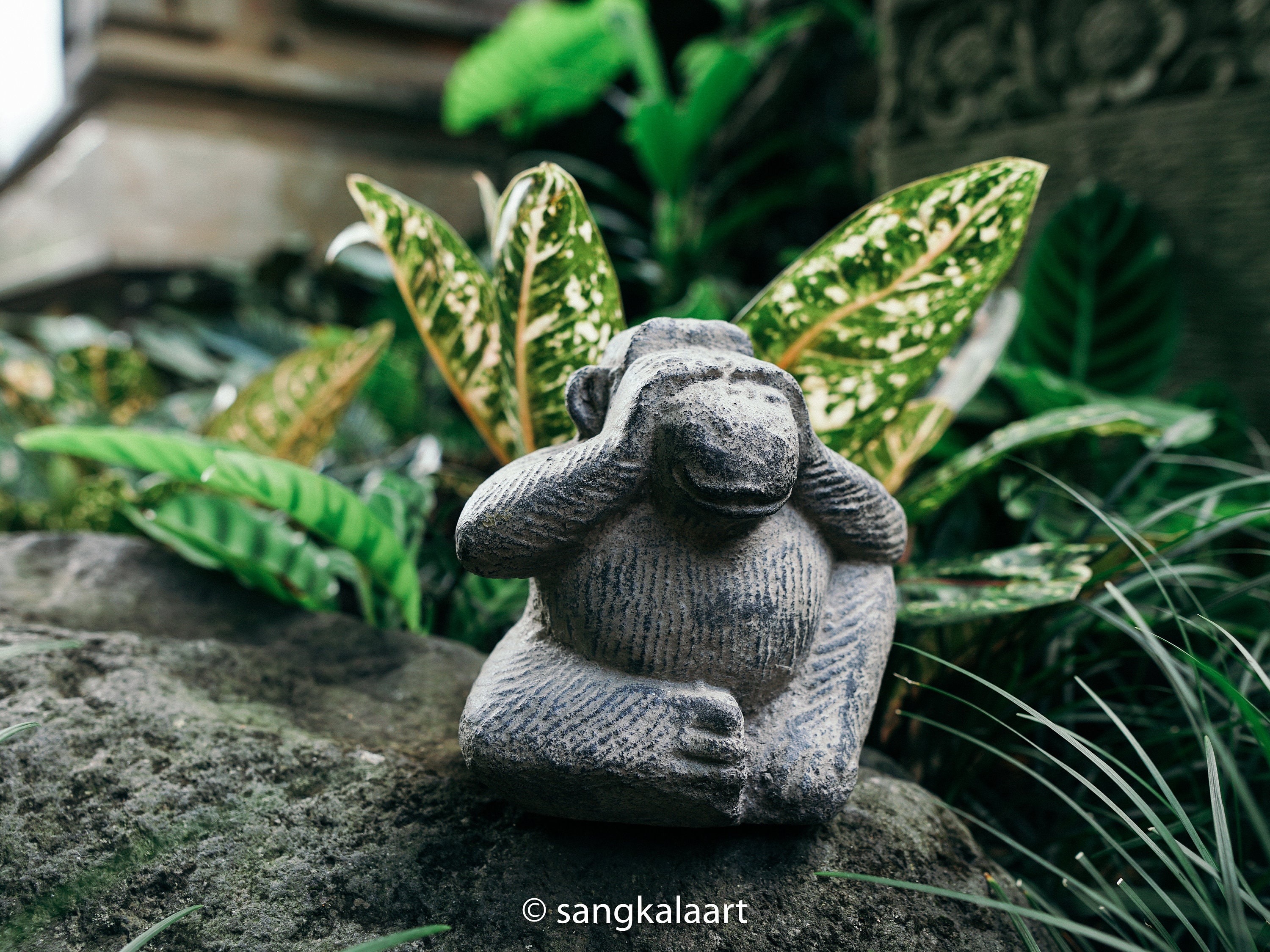 Solid Concrete Three Funny Monkey Statue Little Monkey Funny | Etsy