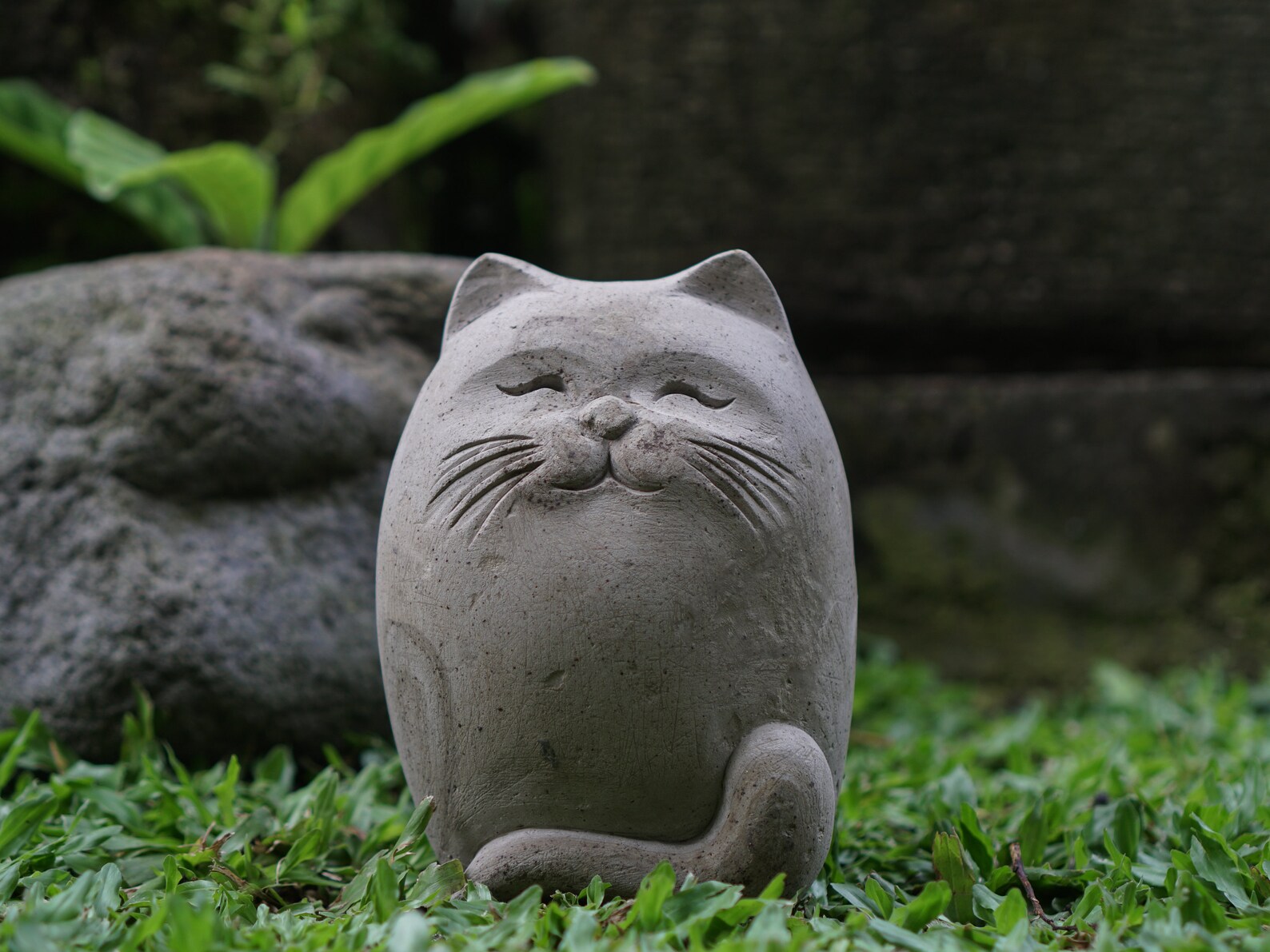 Stone Cat Sculpture, Stone Statue, Cat Figure, Cat Lover, Kitten ...