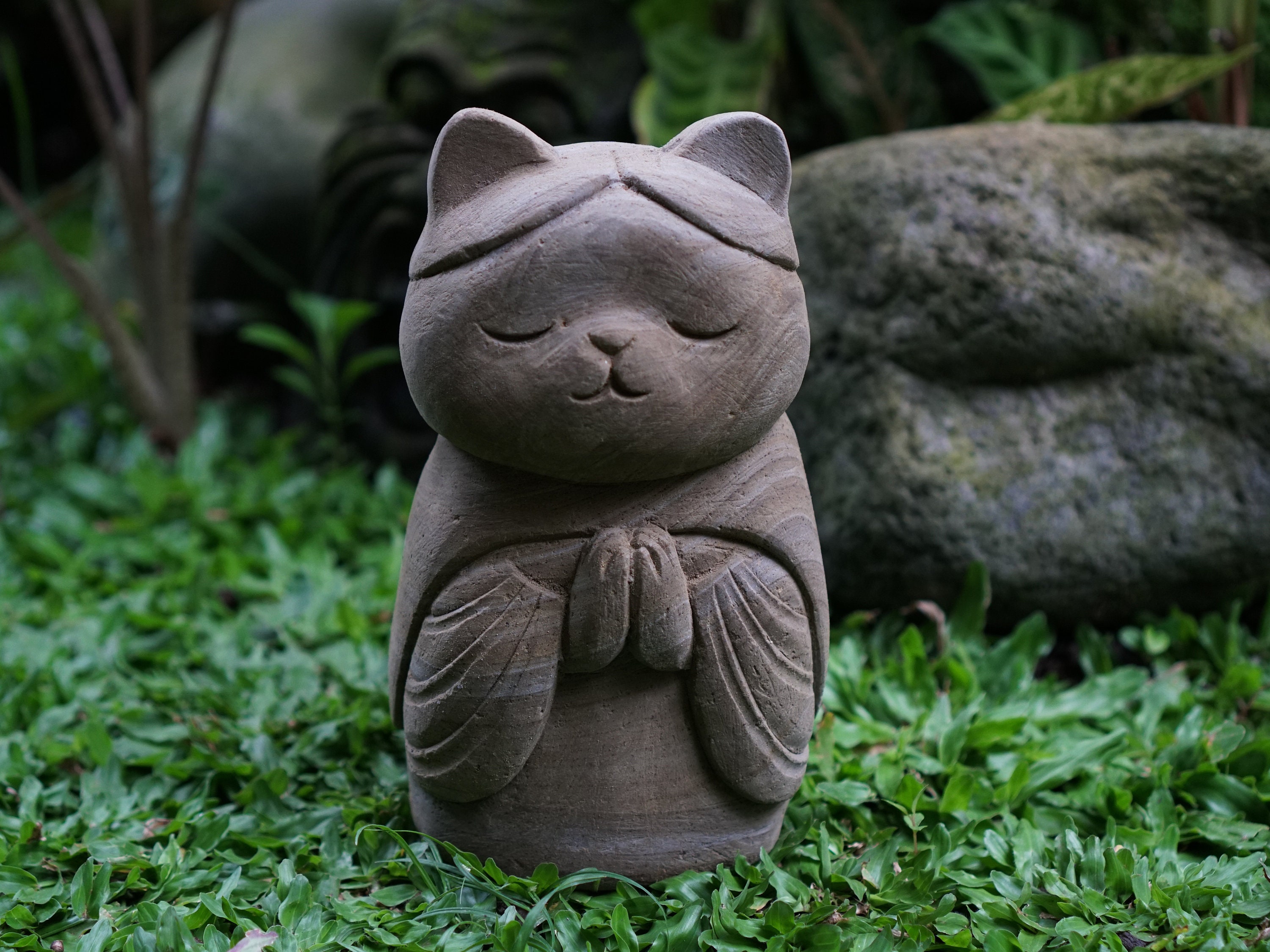 Cat Meditate 7.8inch / 20 Cm Jizo Statue Cat Jizo Cat - Etsy