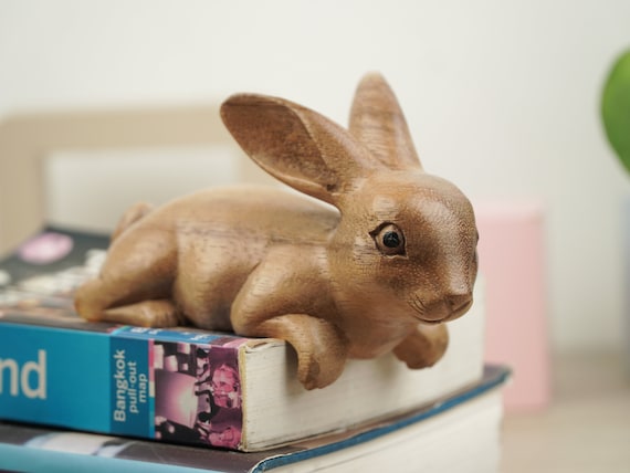 Wooden Rabbit Sculpture Wood Statue Wood Carving Handmade - Etsy