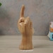Middle Finger Gesture, Finger Sign, Wood Carving, Handmade, Hand Carved ...
