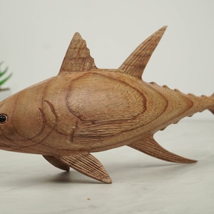 Wooden Tuna Fish Sculpture 11.8" Inch - 30 Cm, Tuna Fish, Fish Statue ...