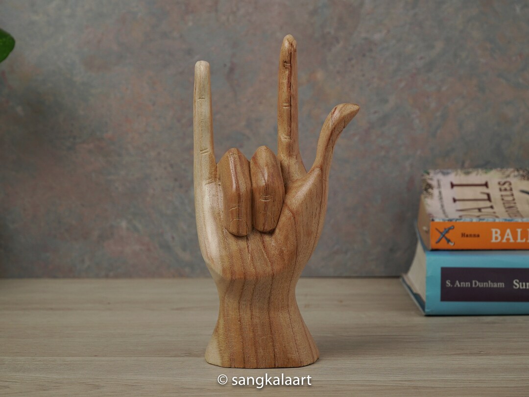 Sign of the Horns, Metal Finger Sign, Heavy Metal, Hand Gesture, Wood ...