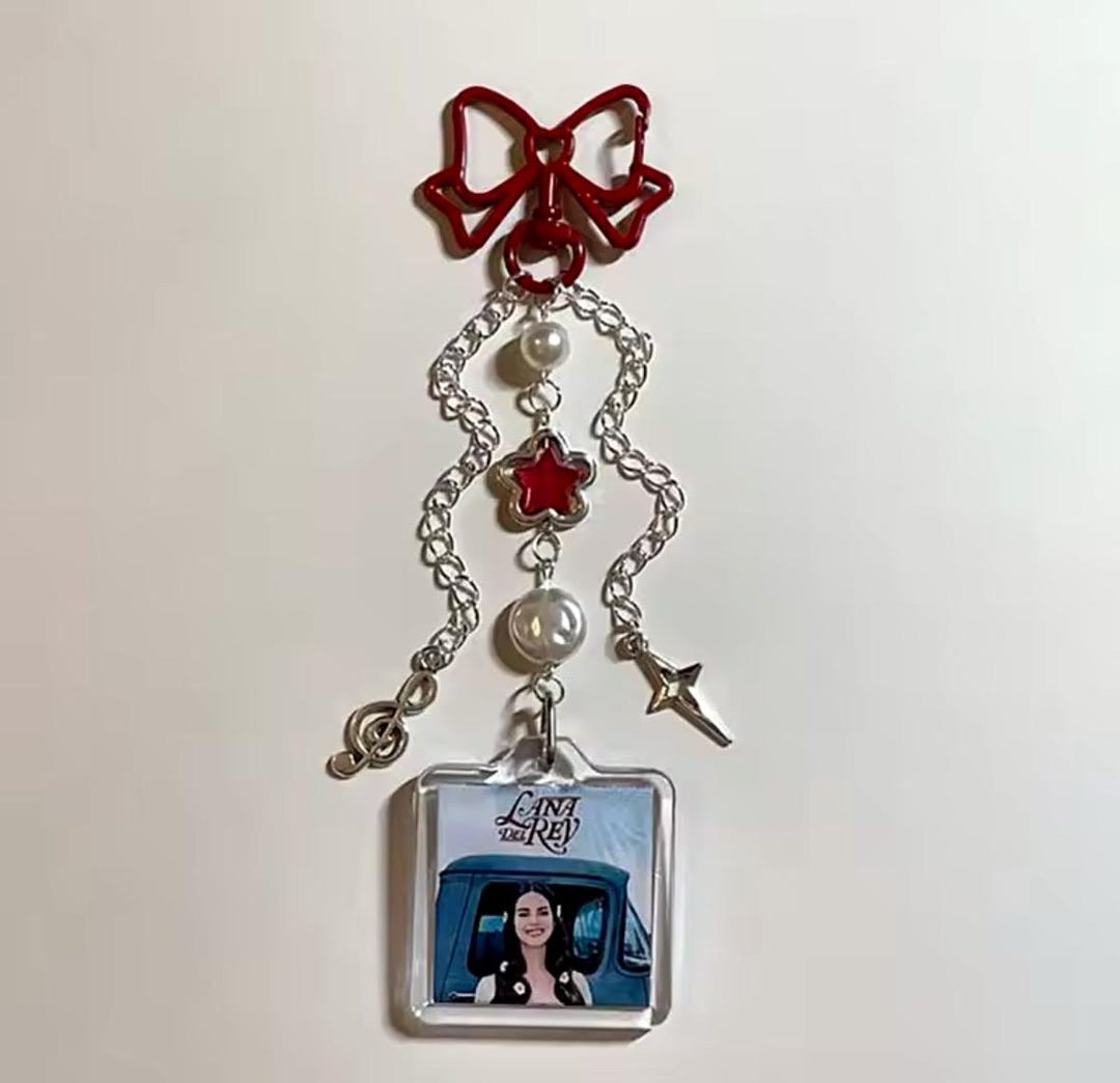 Lana Del Rey Lust for Life Inspired Bow Handmade Keychain Cute Charm ...