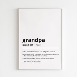 Grandpa Definition Print Grandpa Quote Print Family - Etsy