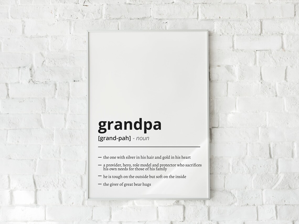 Grandpa Definition Print Grandpa Quote Print Family - Etsy