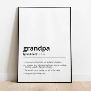 Grandpa Definition Print Grandpa Quote Print Family - Etsy