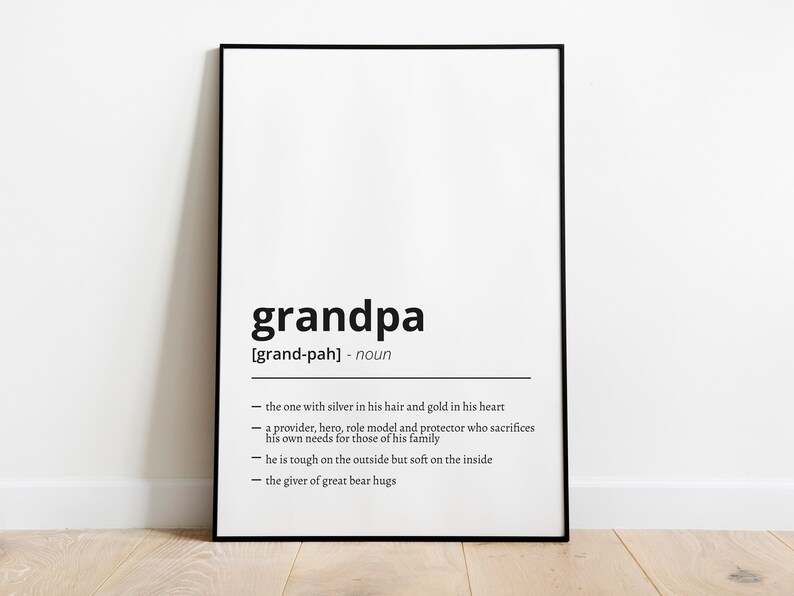 Grandpa Definition Print Grandpa Quote Print Family - Etsy