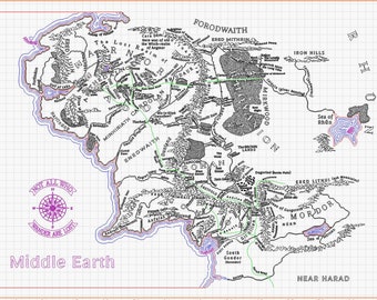 Middle Earth Map - Etsy