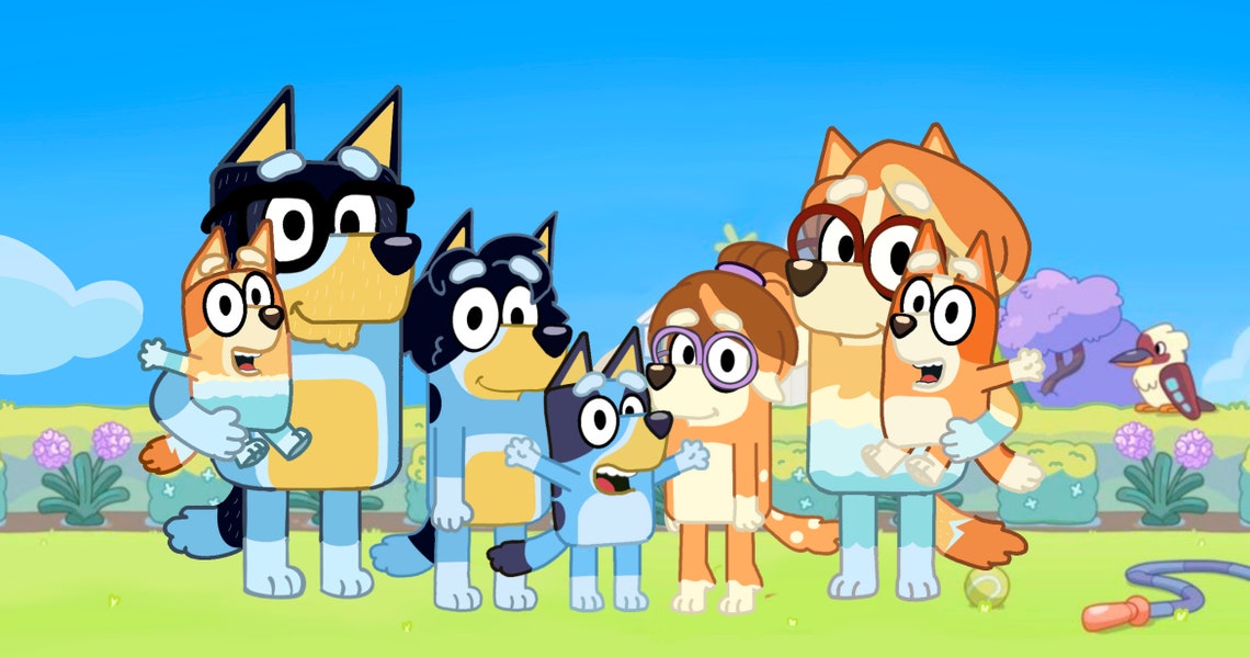 Custom Bluey Style Family Portraits See Your Family as Your - Etsy