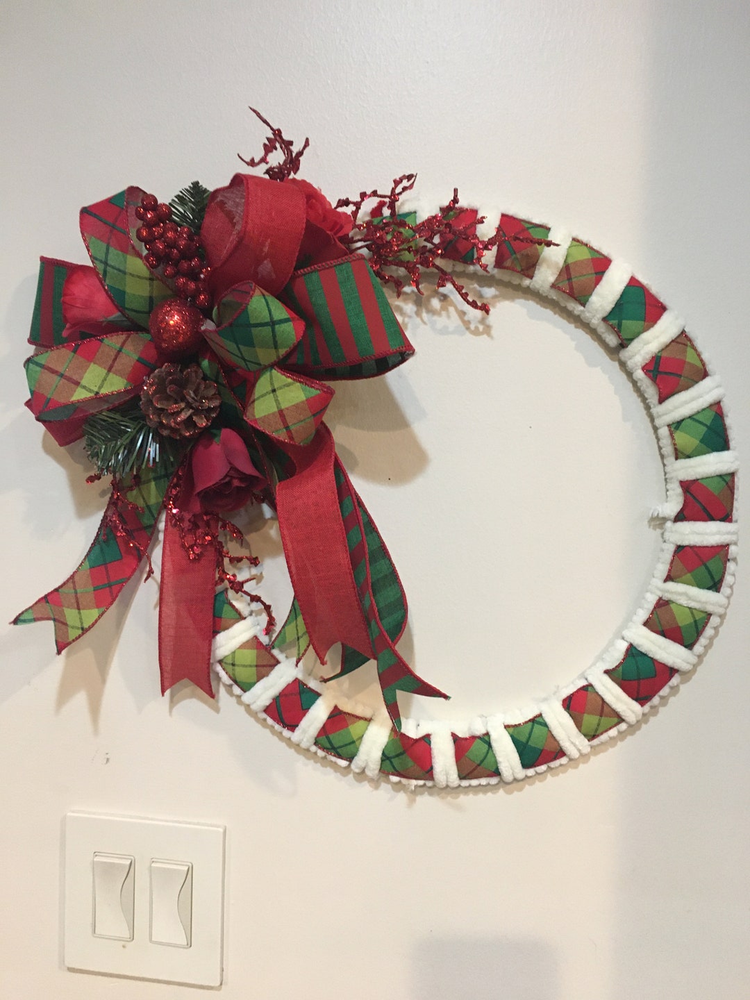 Simple Ribbon Christmas Wreath - Etsy
