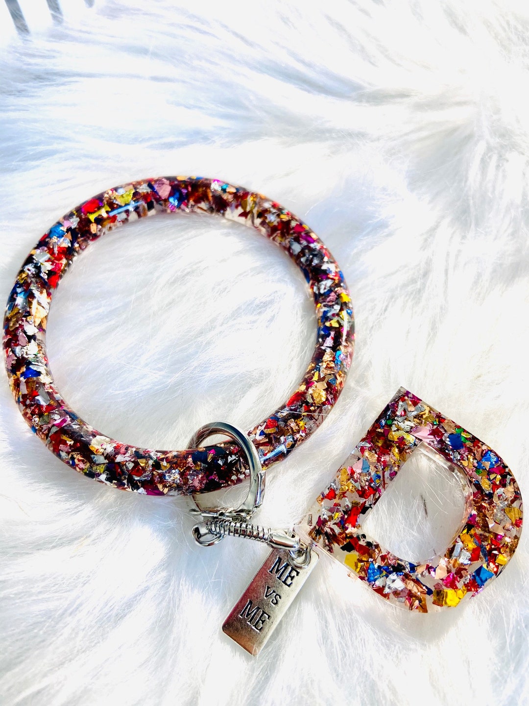 Bangle Keychain Keychain Bracelet Personalized Keychain Cute Resin ...