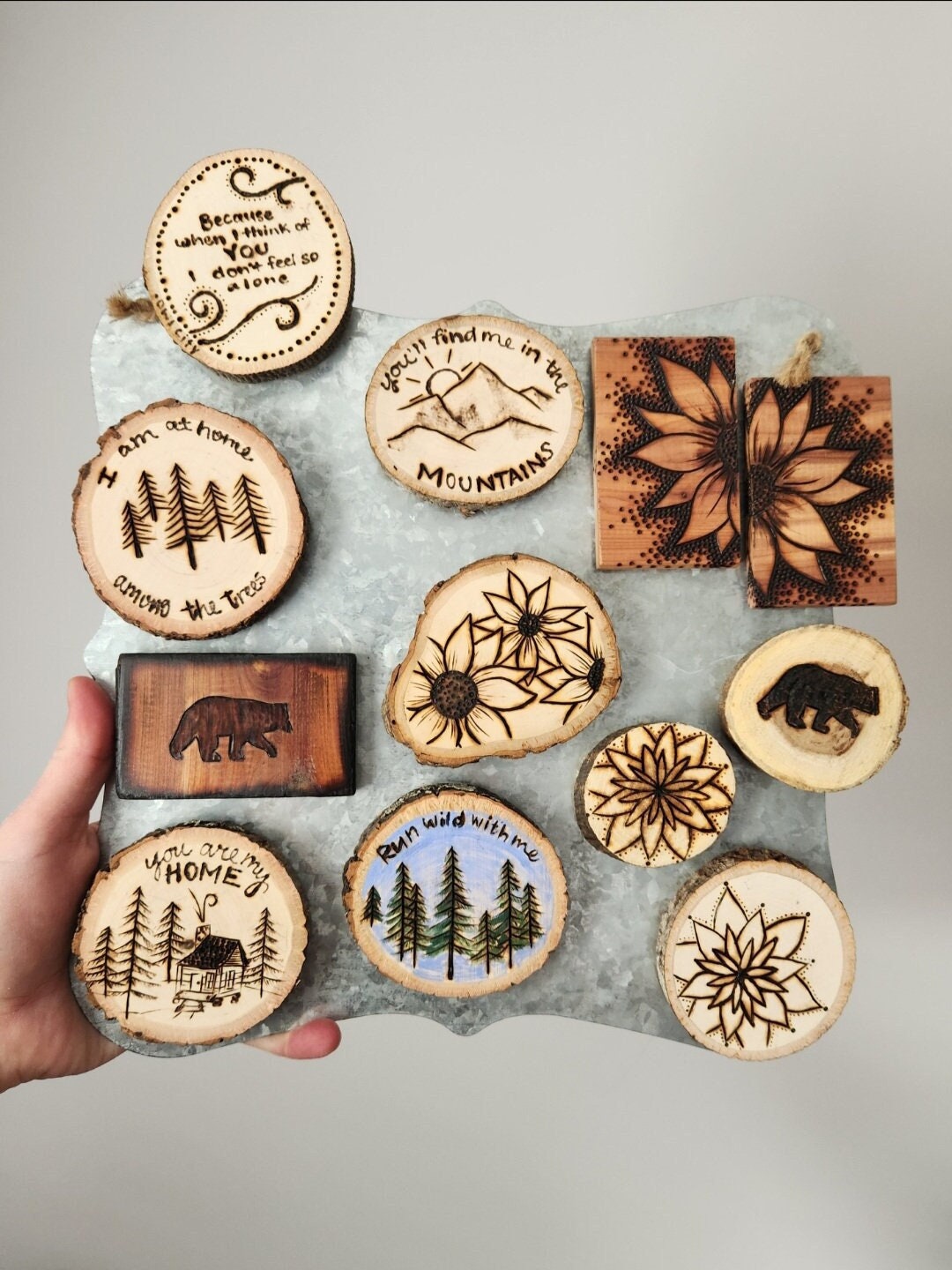 Wood Burned Magnets; Cottagecore, Rustic Decor - Etsy