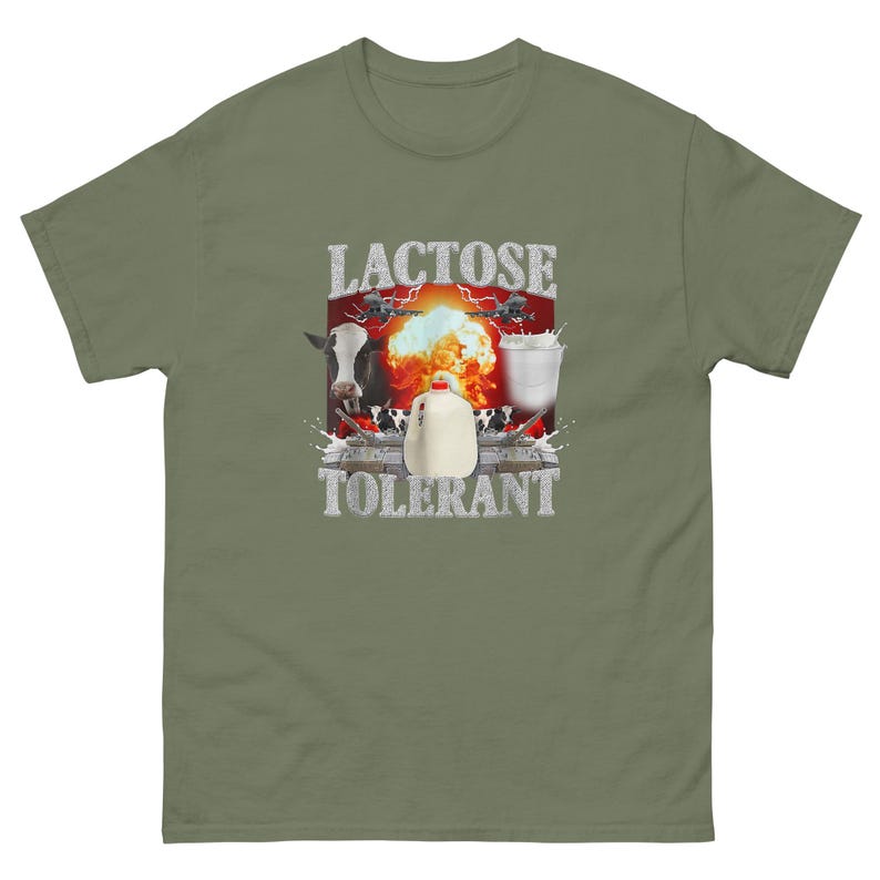 Lactose Tolerant Shirt – Funny Dairy Lover Tee – Milk Humor T Shirt – Foodie Graphic Tee ...