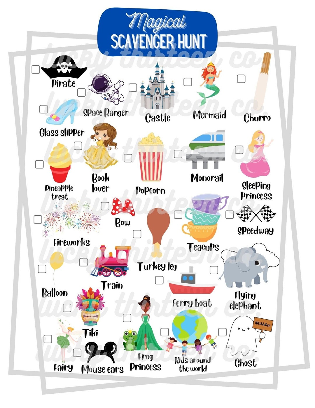 Magical Printable Scavenger Hunt Four Park Bundle Digital Download WDW ...