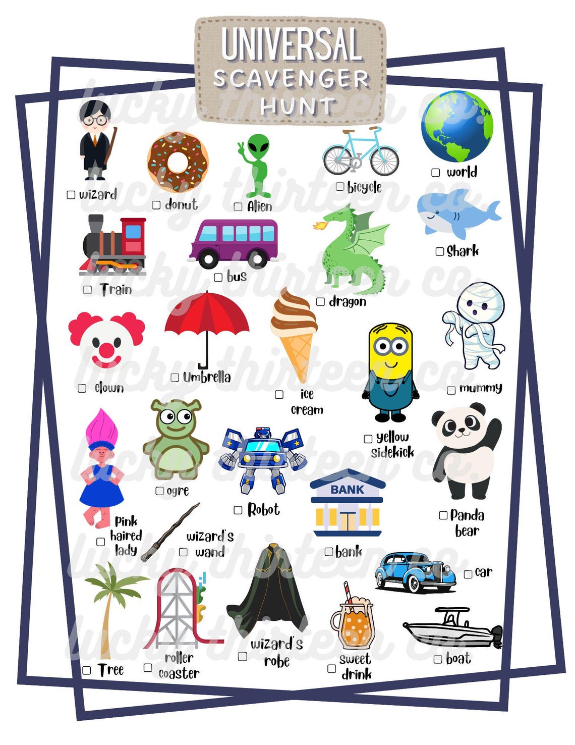Universe Orlando Printable Scavenger Hunt Park Bundle Digital Download ...