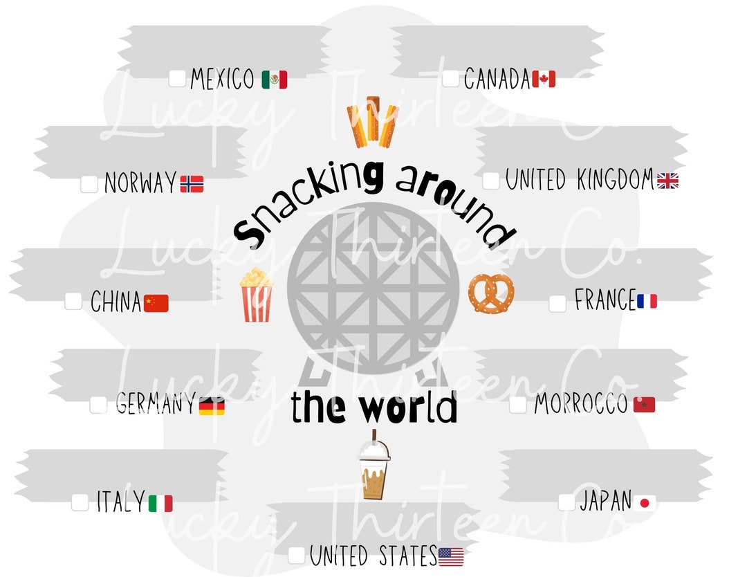 Snacking Around the World 8.5x11 Passport Printable PDF File, EPCOT ...