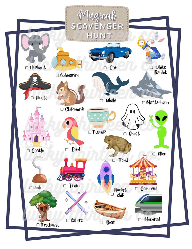 Magical Printable Scavenger Hunt Two Park Bundle Digital Download DL ...