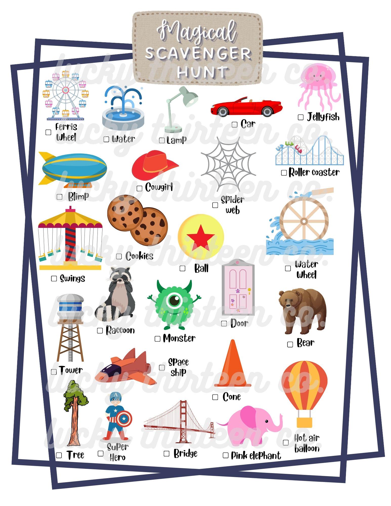 Magical Printable Scavenger Hunt Two Park Bundle Digital Download DL ...