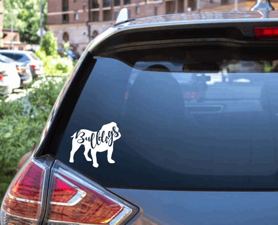 Bulldog Car Decal | Etsy