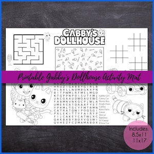 Gabby's Dollhouse Activity Sheet / Printable Coloring Place Mat ...