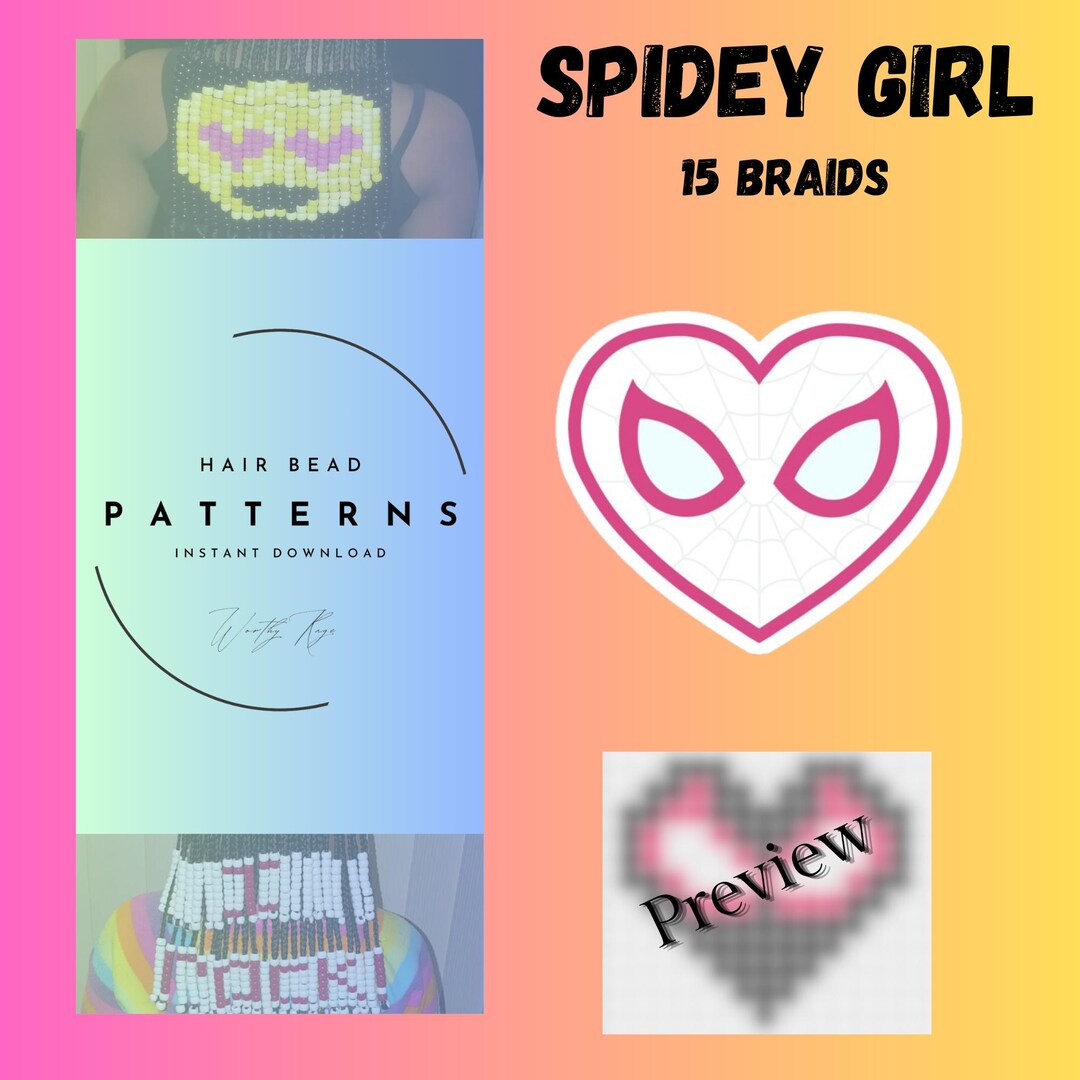 Valentine Hair Bead Pattern Art for Braids Digital Print PDF Pattern ...