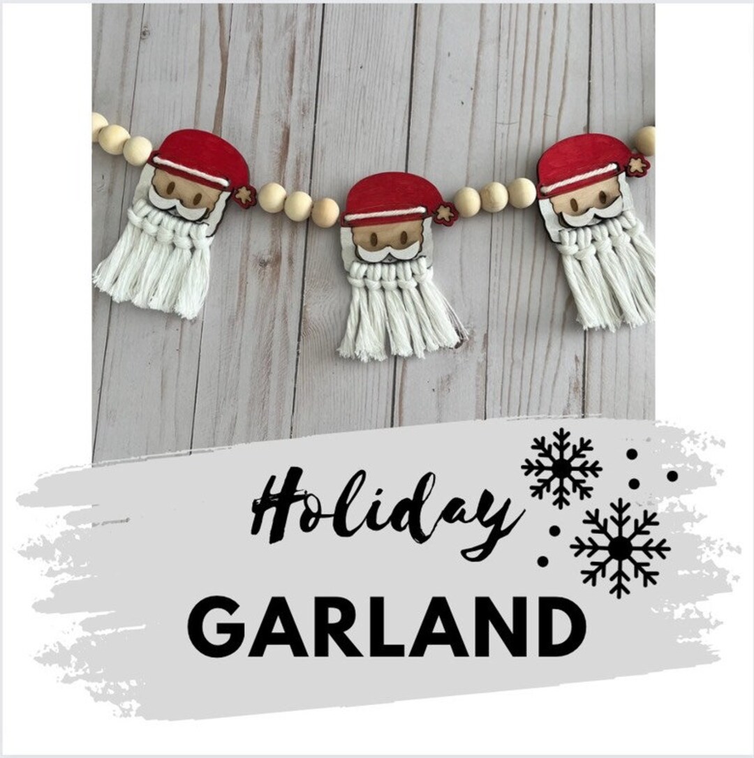 Macramé Santa Garland / Macramé Decor / Macramé / Holiday - Etsy
