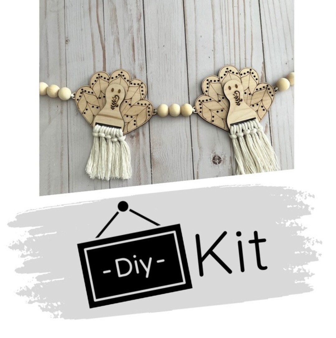 DIY Macramé Turkey Garland Kit / DIY Macramé Decor / DIY / Macramé ...