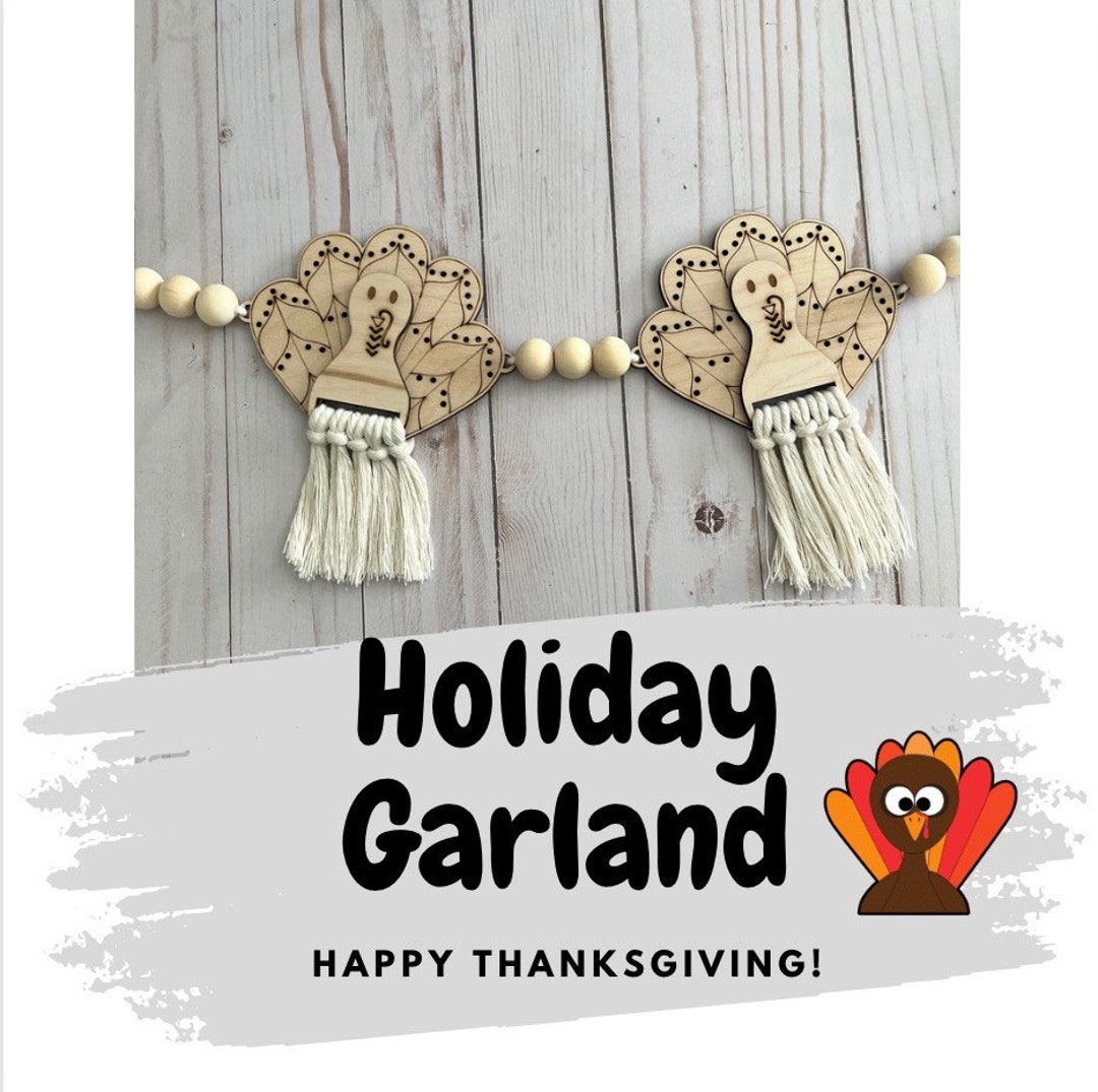 Macramé Turkey Garland / Macramé Decor / Macramé / Thanksgiving Decor ...