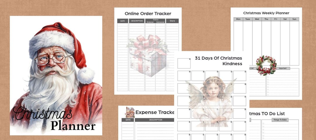 Christmas Journal Printable Planner Tracker, Holiday Merry Memories ...
