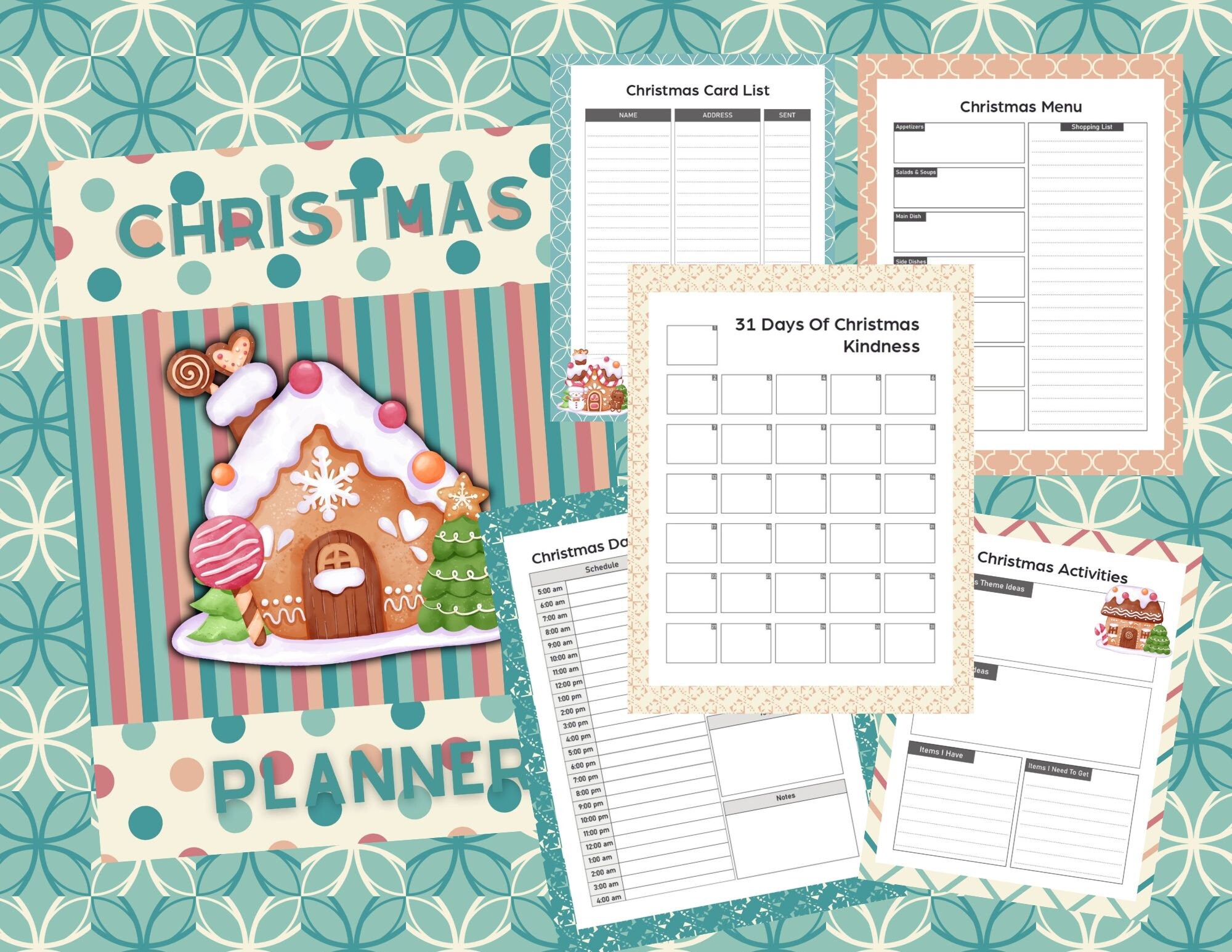 Christmas Journal Printable Planner Tracker, Holiday Merry Memories ...