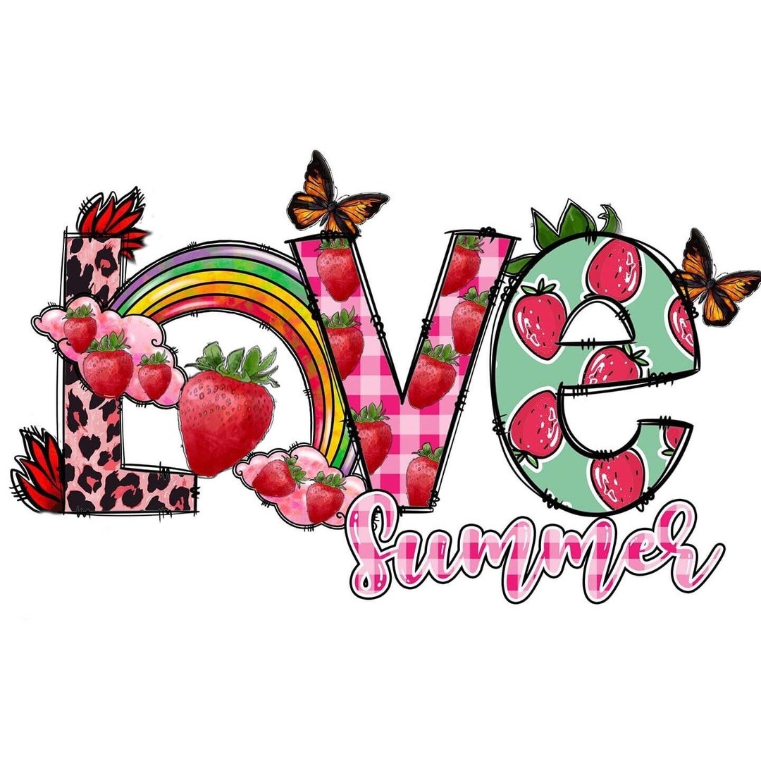 Ready to Press Sublimation Transfer DIY Women Love Summer Strawberry - Etsy
