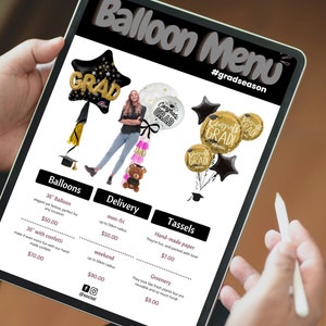 Ultimate Balloon Menu Menu Mega Bundle 195 Pages Canva Templates for ...