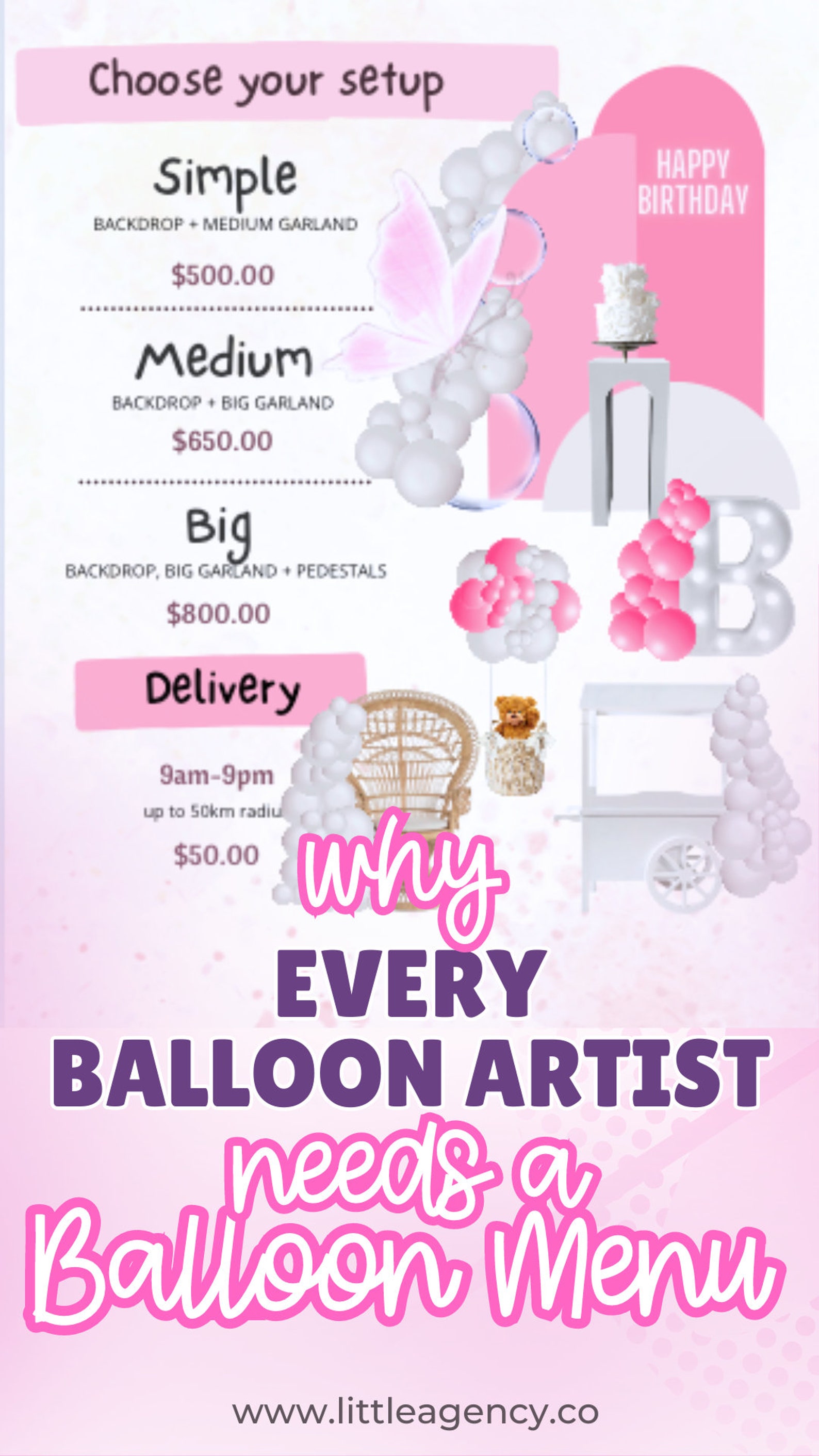 Editable Balloon Menu Template: Pink Theme, Canva (41 Pages) - Etsy