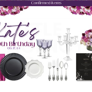 Event Planner Table Setting & Seating Canva Template Illustration ...