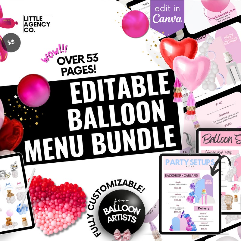 Balloon Price Sheet - Etsy