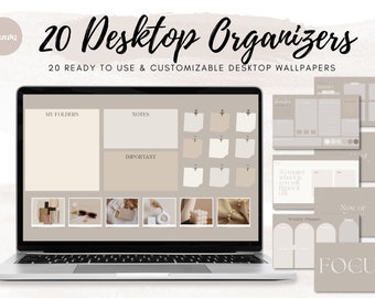 Neutral Desktop Wallpaper Organizer - Etsy