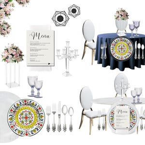 Event Planner Table Setting & Seating Canva Template Illustration ...