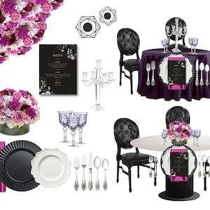 Event Planner Table Setting & Seating Canva Template Illustration ...