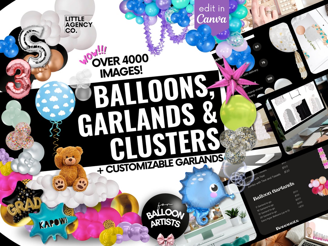 Balloon Garland Mockup Templates: Customizable Event Decor (canva) - Etsy