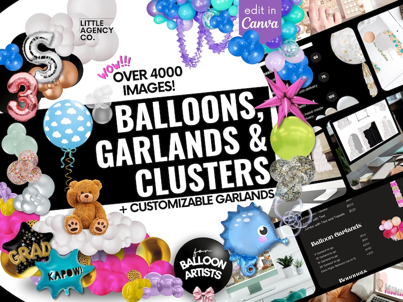 Balloon Garland Mockup Templates: Customizable Event Decor (canva) - Etsy